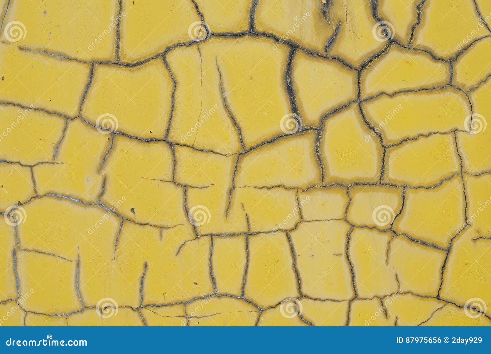 Cracked Yellow Paint Color Concrete Wall,texture Background Stock ...