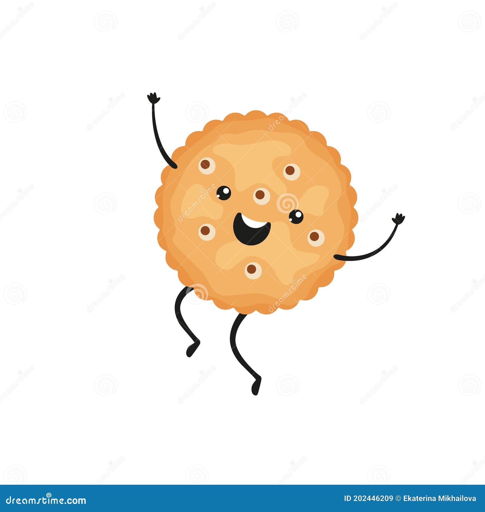 Cracker Character. Funny Biscuit Cookie in Cartoon Style. Smiling Chips ...