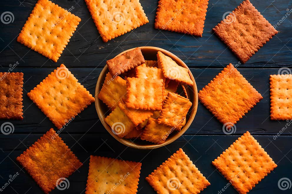 Cracker Collection, a Crispy Array for Snacking Satisfaction Stock ...