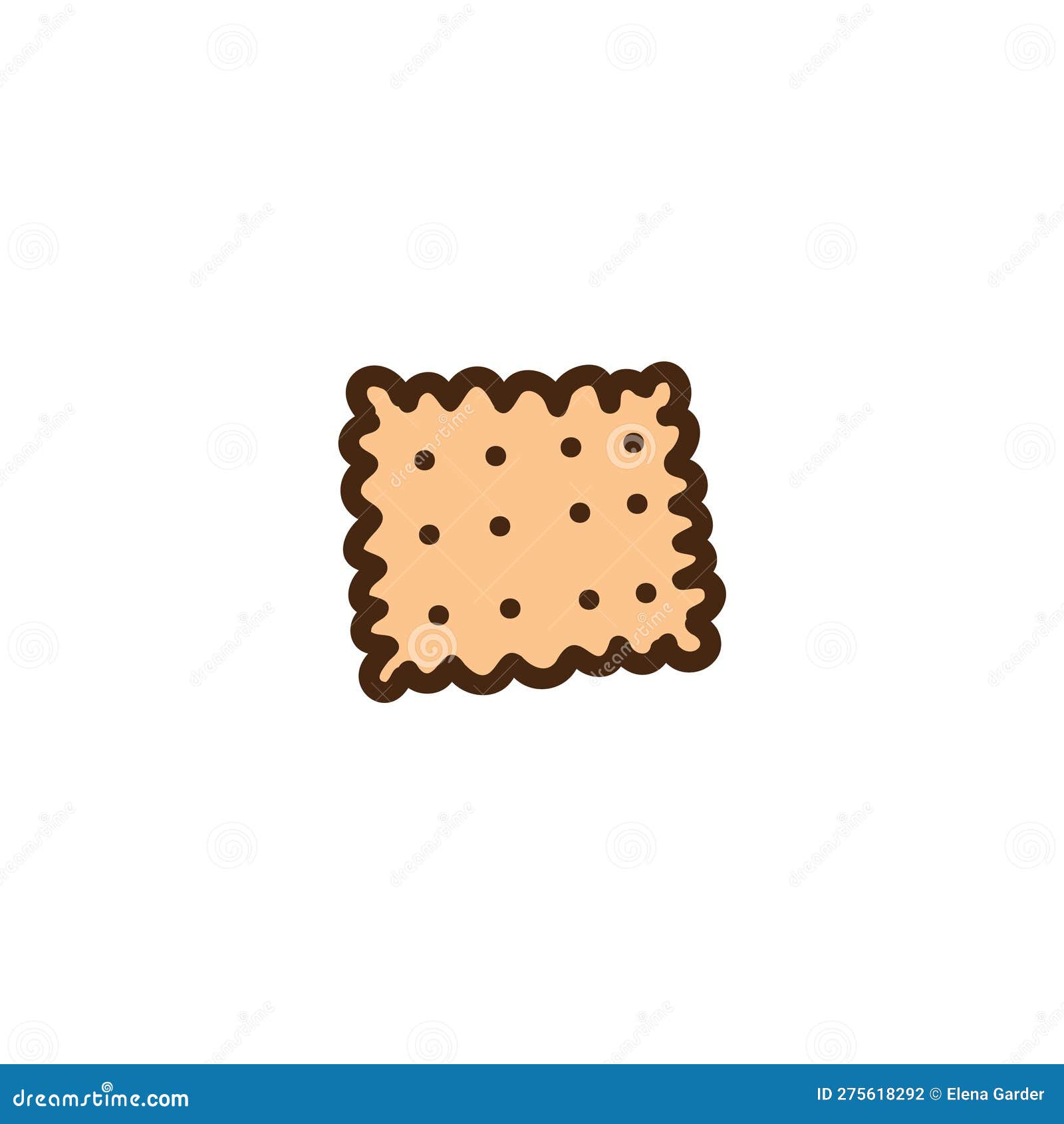 Cracker Cookie Biscuit Snack In Cartoon Style Isolated On White ...