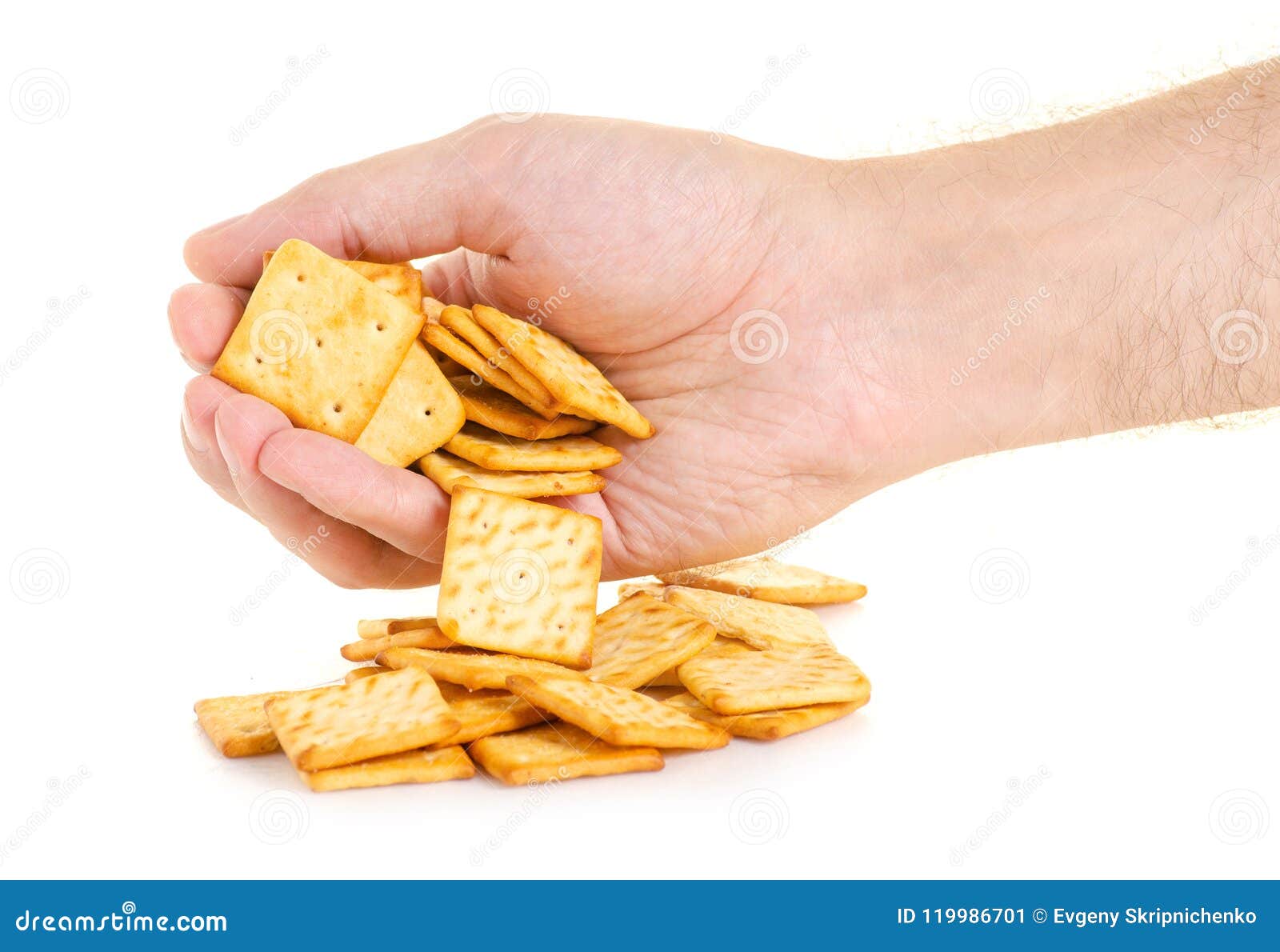 Cracker in hand stock image. Image of breakfast, clean - 119986701