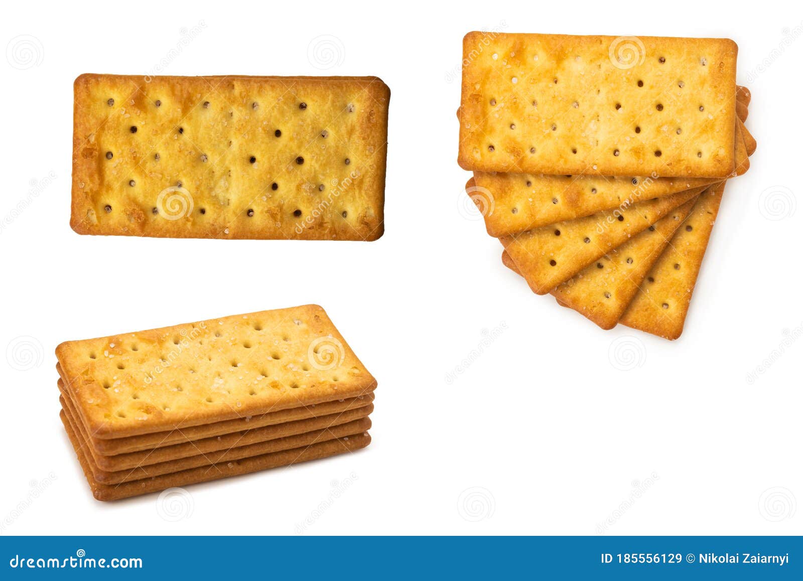 Cracker with Salt Isolated on White Stock Image - Image of stack ...