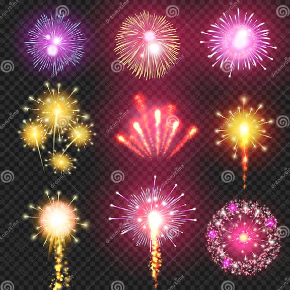 Cracker Vector Firework on Night Sky Illustration Stock Vector ...