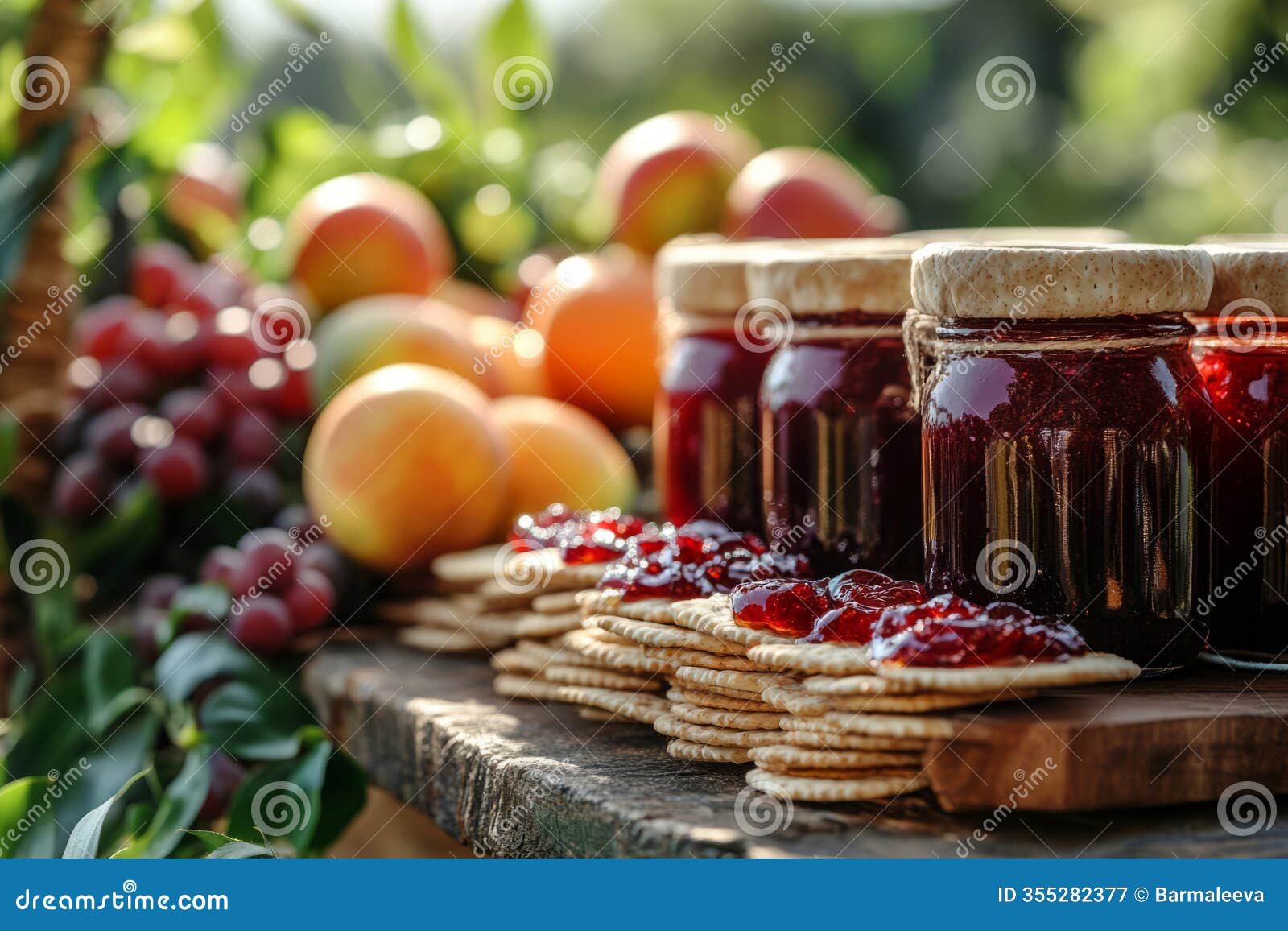 Crackers with Berry Jam and Fresh Fruit Stock Image - Image of food ...