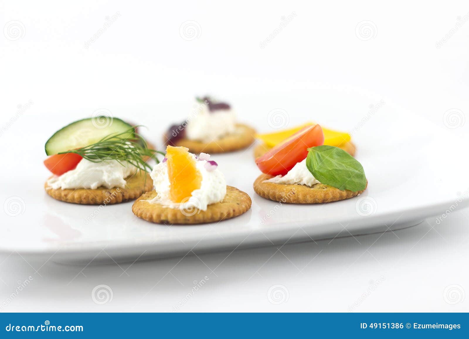 Crackers Canopes with Toppings Stock Photo - Image of doeuvres, finger ...