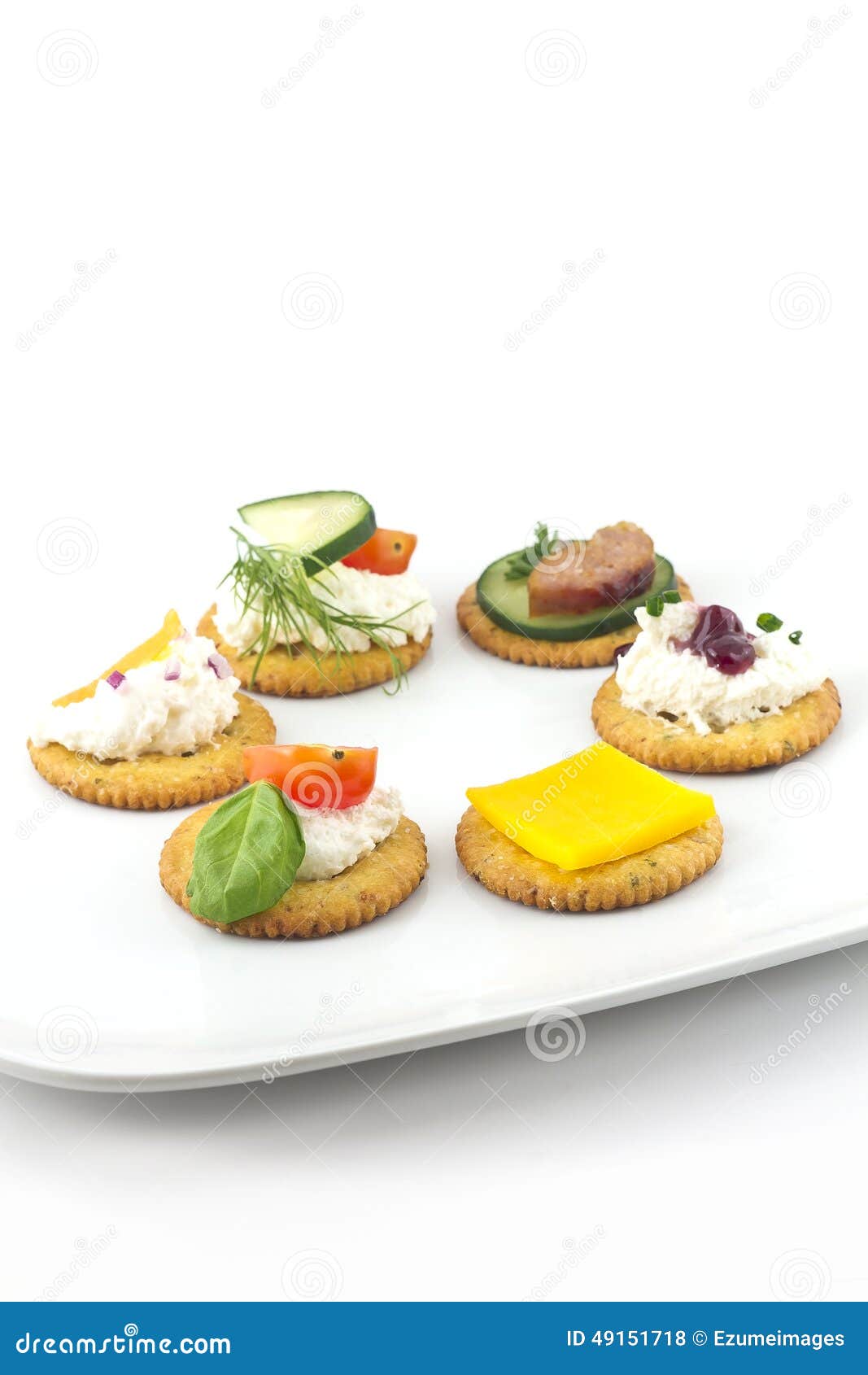 Crackers Canopes with Toppings Stock Photo - Image of jelly, herb: 49151718