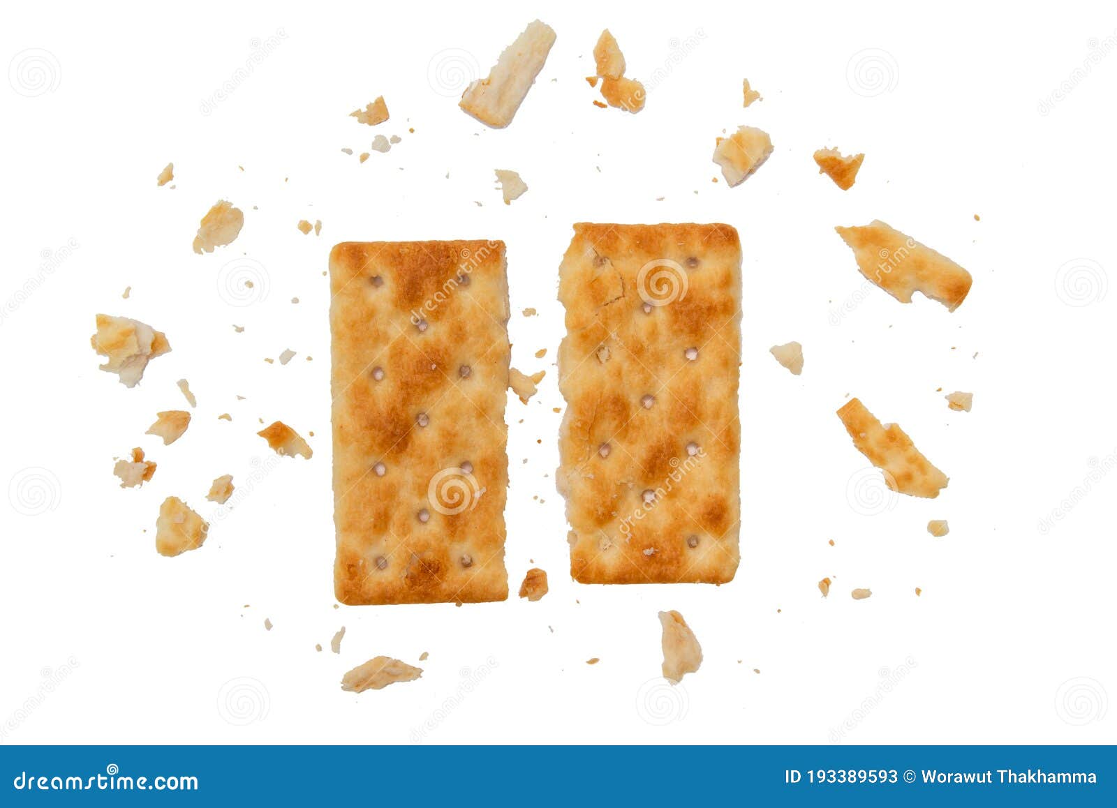 Crackers on a White Background. Stock Image - Image of circle, yellow ...