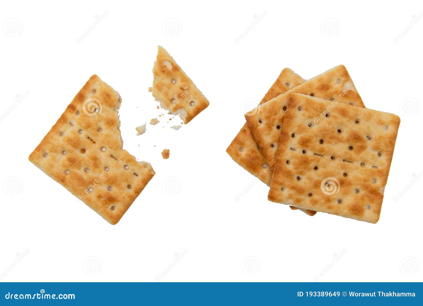 Crackers on a White Background. Stock Image - Image of dish, food ...