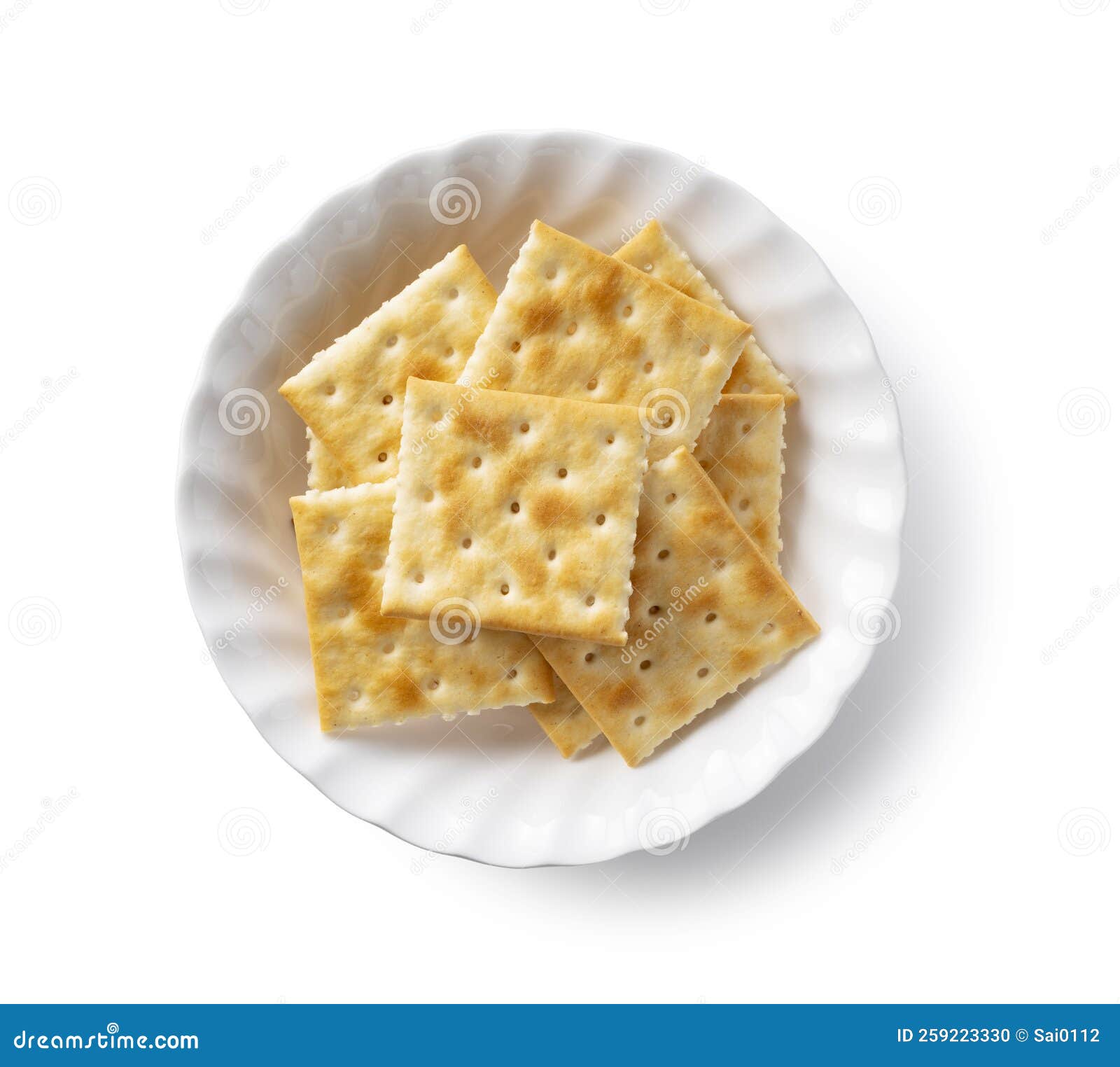 Crackers in a Dish Placed on a White Background Stock Photo - Image of ...