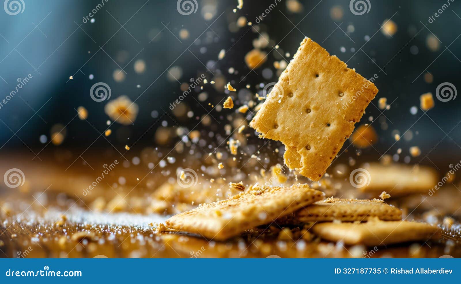 Crackers Exploding with Crumbs Stock Illustration - Illustration of ...