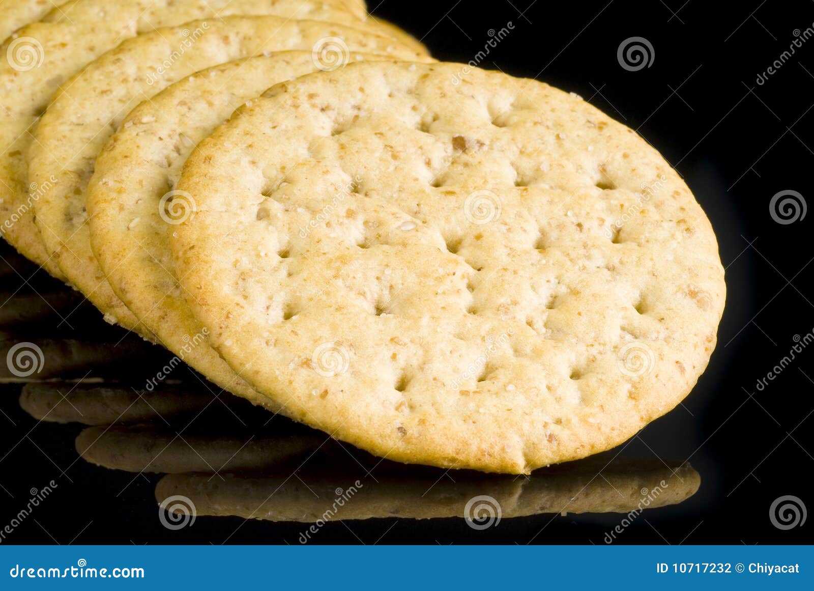 Crackers Isolated on Black stock photo. Image of isolated - 10717232