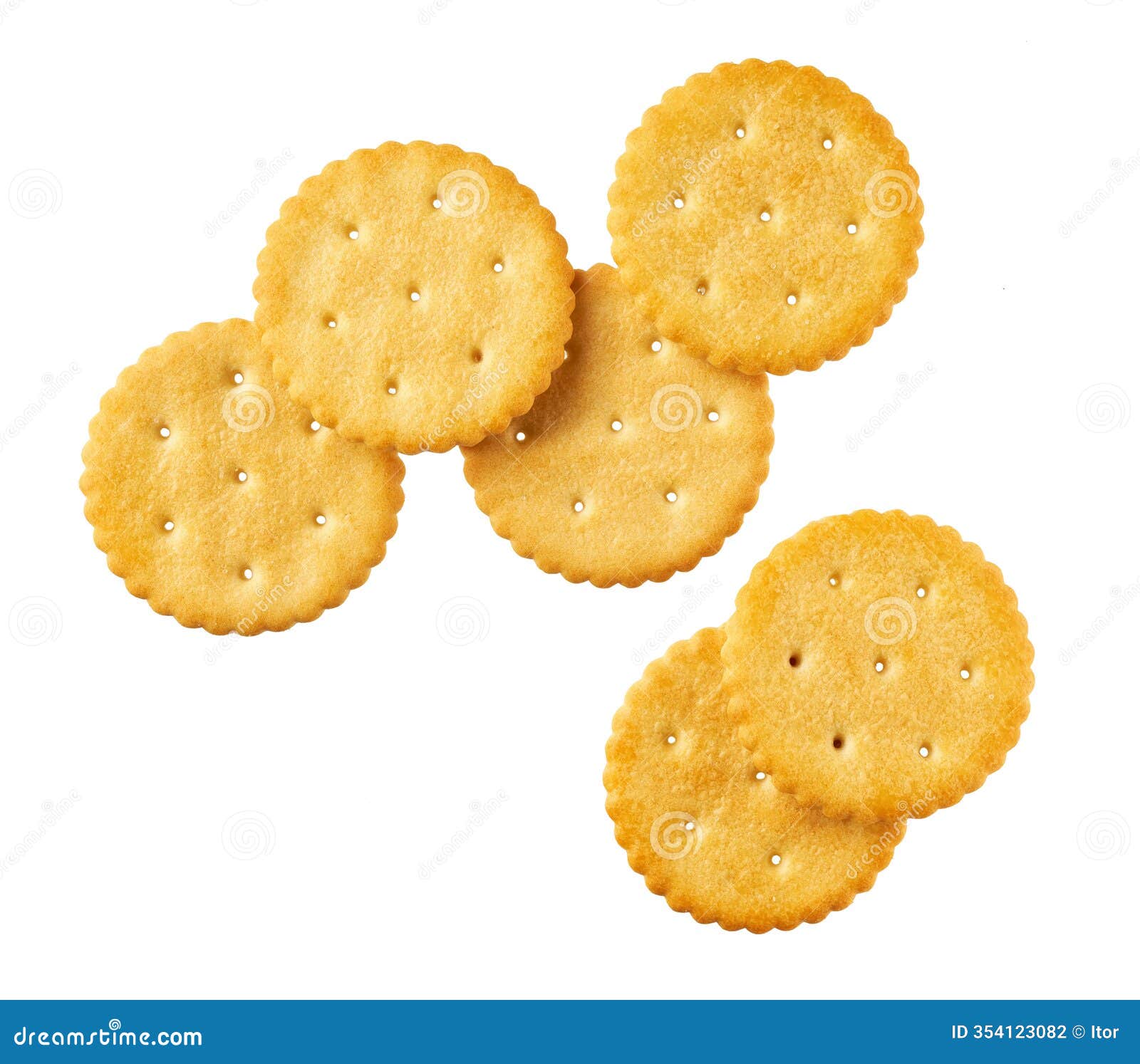 Crackers Isolated. Round Cracker Isolated on White Background , Top ...