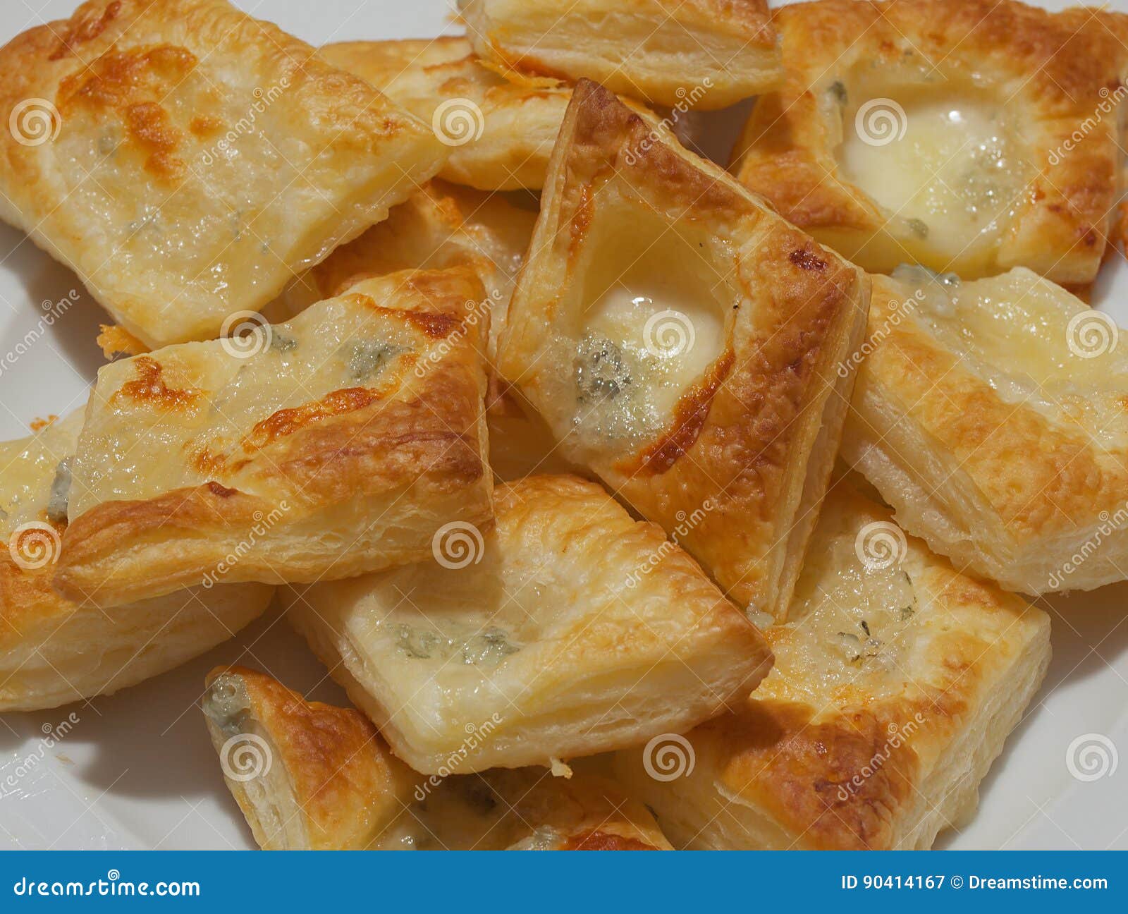 Crackers from Puff Pastry with Cheese. Stock Image - Image of topped ...