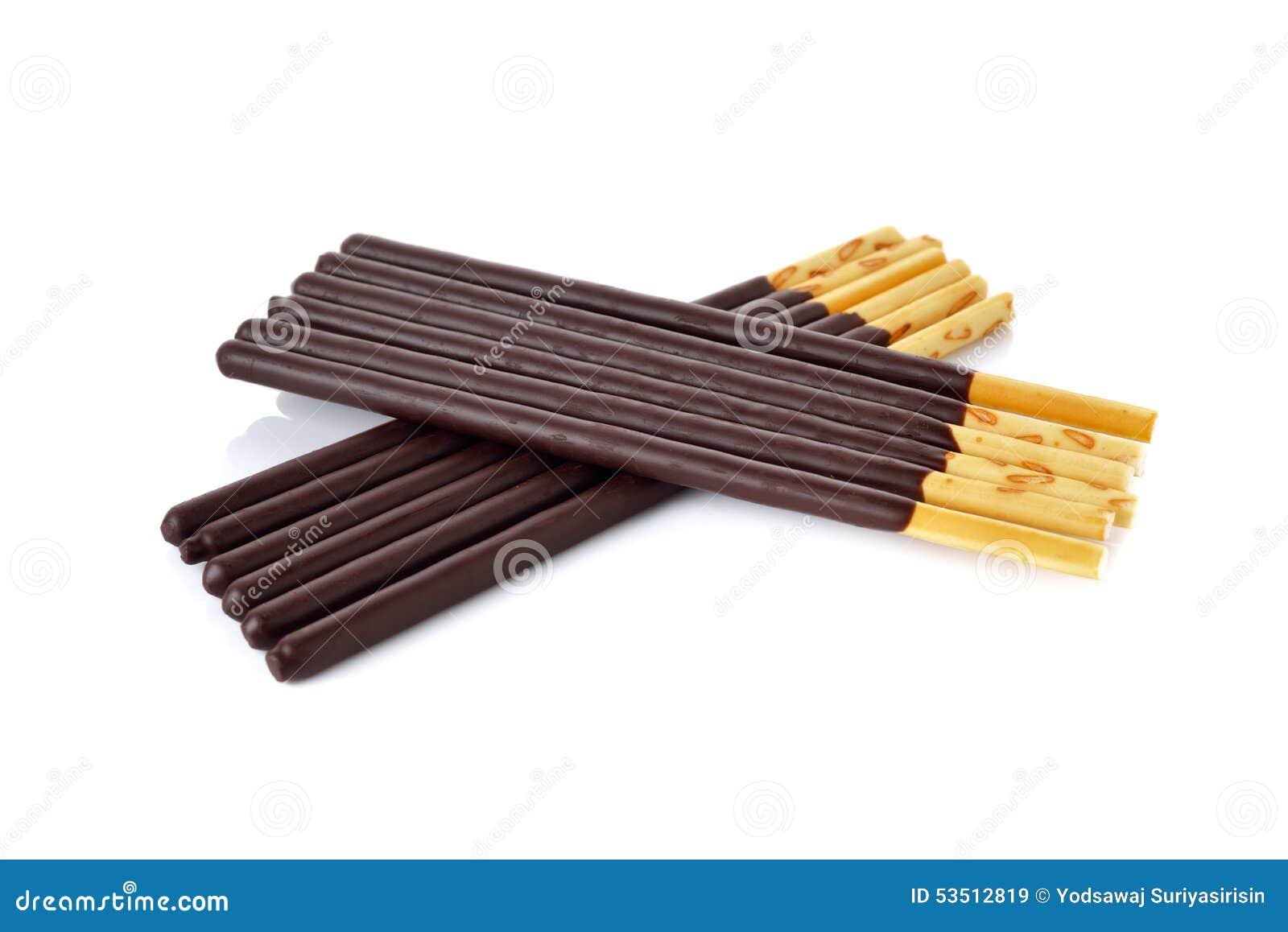 Crackers Stick and Coated with Black Chocolate on White Stock Image ...