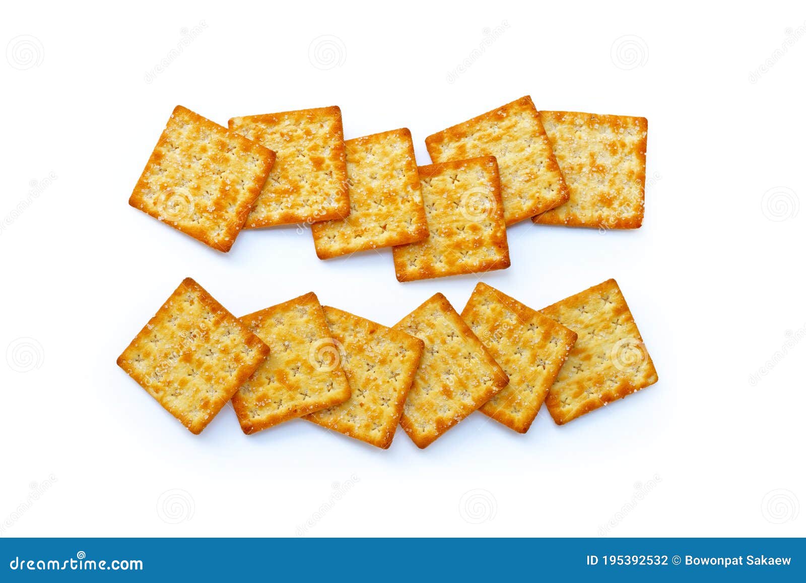 Crackers with Sugar on White Background Stock Photo - Image of calories ...