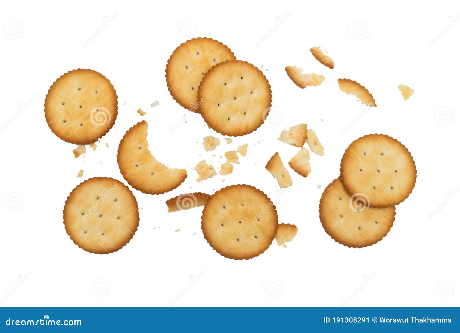 Crackers on a White Background. Stock Image - Image of produce ...