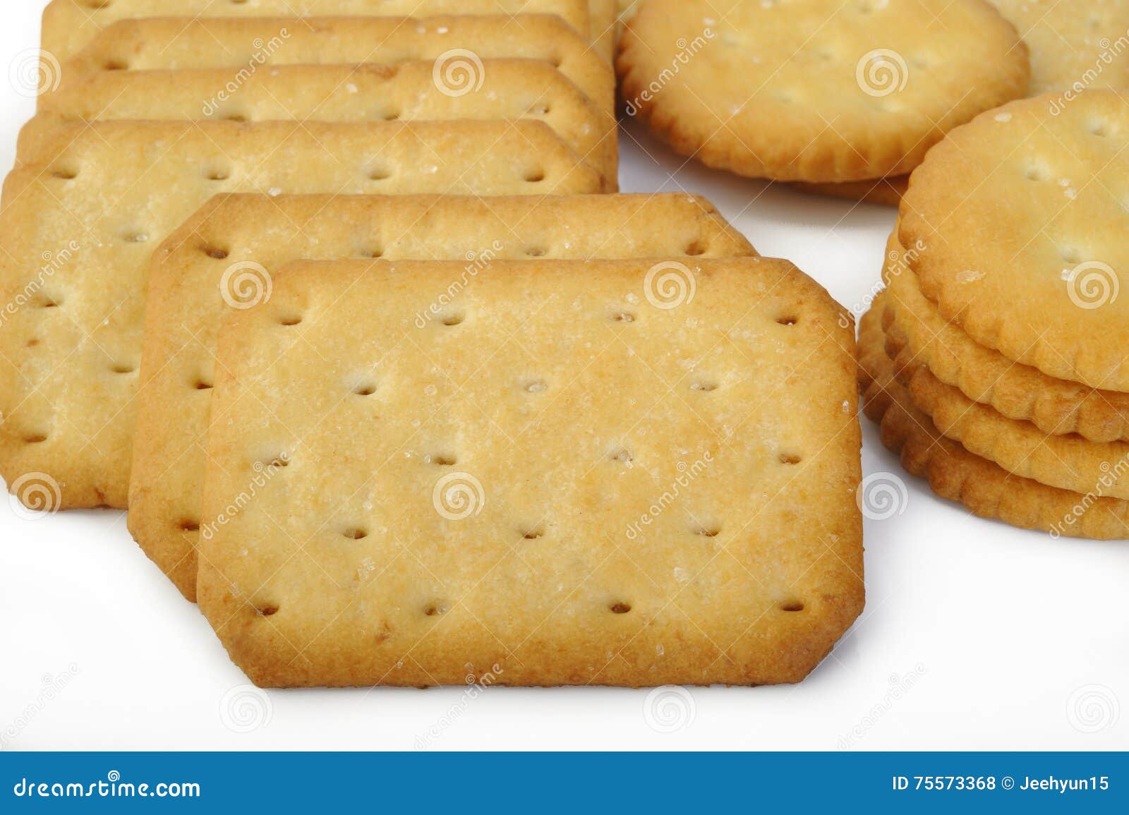 Crackers on White Background Stock Photo - Image of salt, brown: 75573368