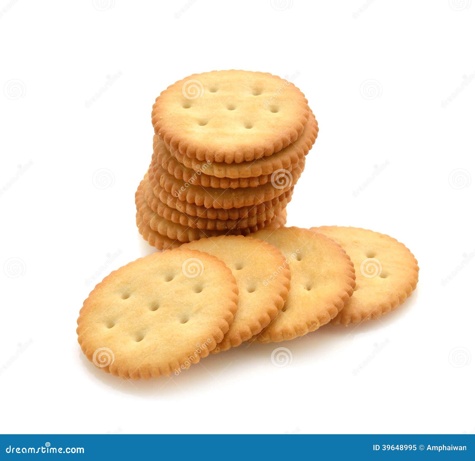 Crackers on White Background Stock Image - Image of baked, snack: 39648995