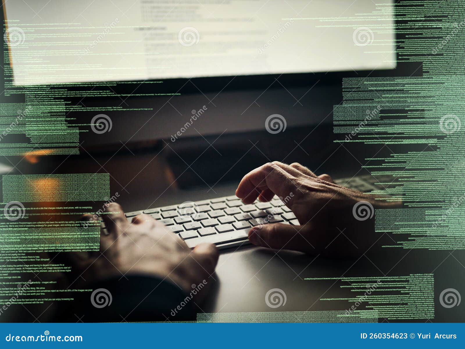 Cracking The Code No Matter The Time An Unrecognizable Hacker Cracking A Computer Code In The