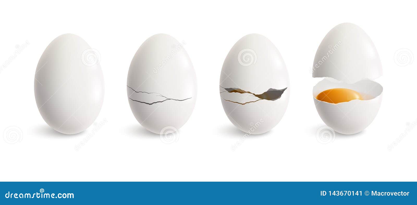 Cracking Egg Realistic Icon Set Stock Vector - Illustration of elements ...