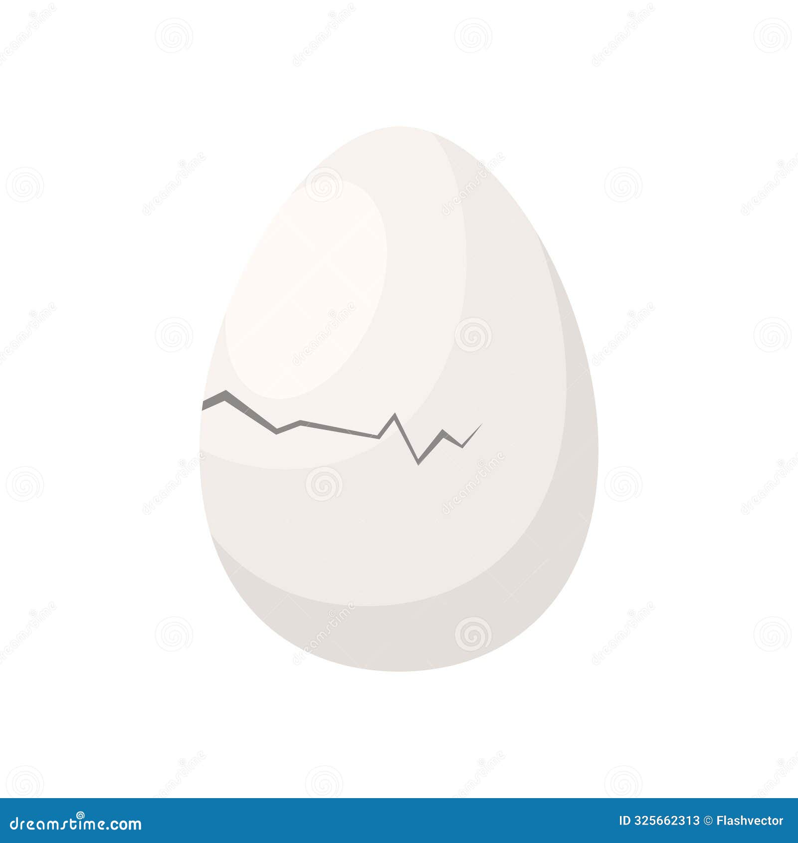 Cracking through Fragile Shell of White Natural Farm Egg Stock Vector ...