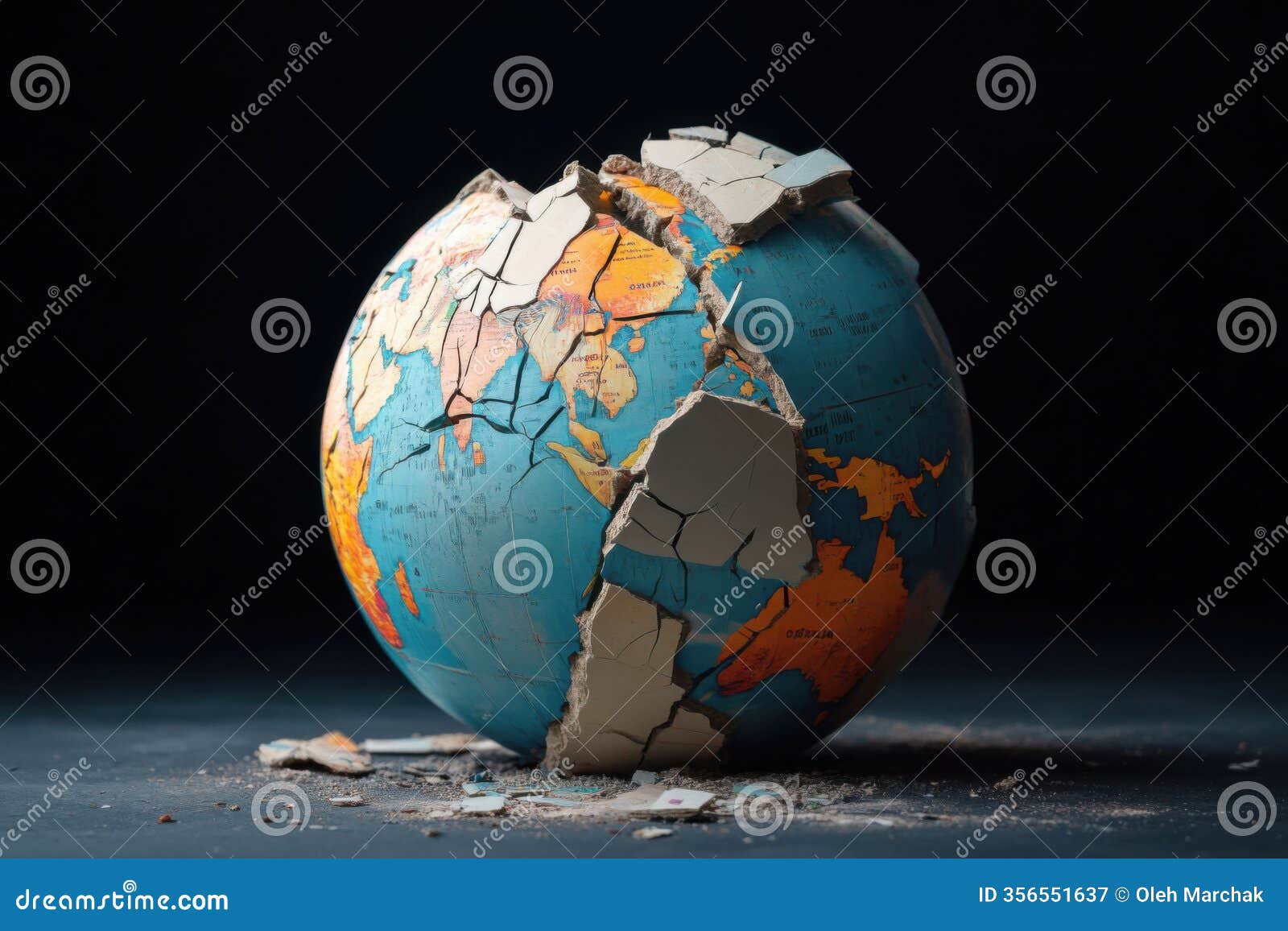 Cracking Globe Reveals Fractured Continents in Striking Visual Metaphor ...