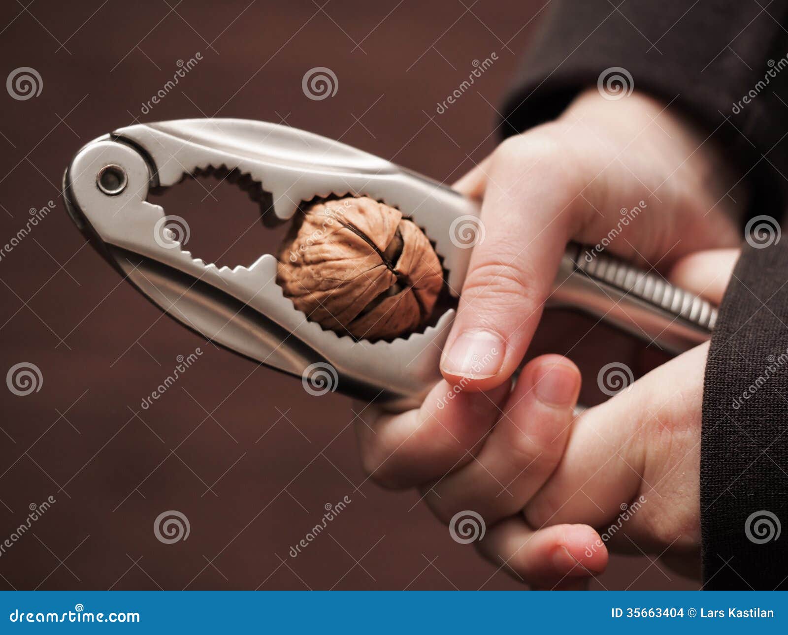 Cracking the Nut stock photo. Image of press, shell, food - 35663404