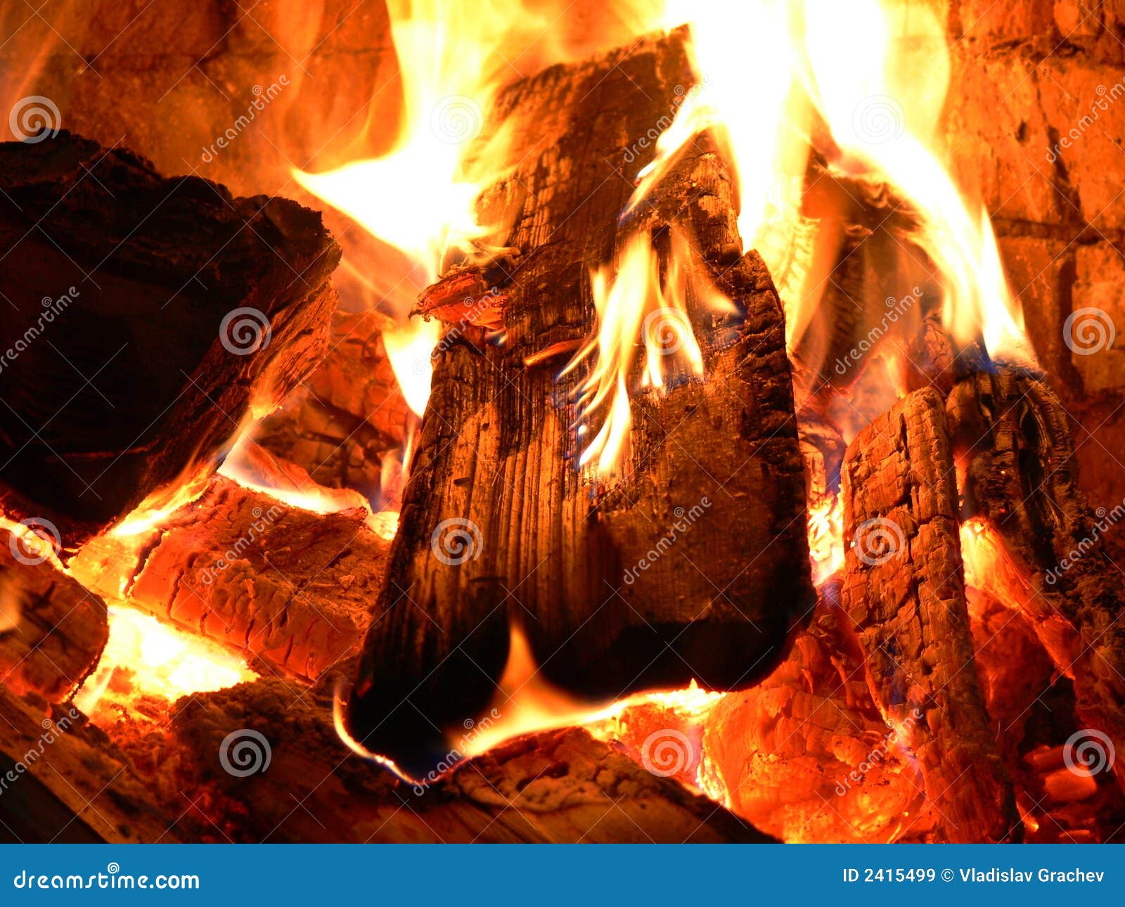 Crackling of a fire stock image. Image of cinder, romance - 2415499