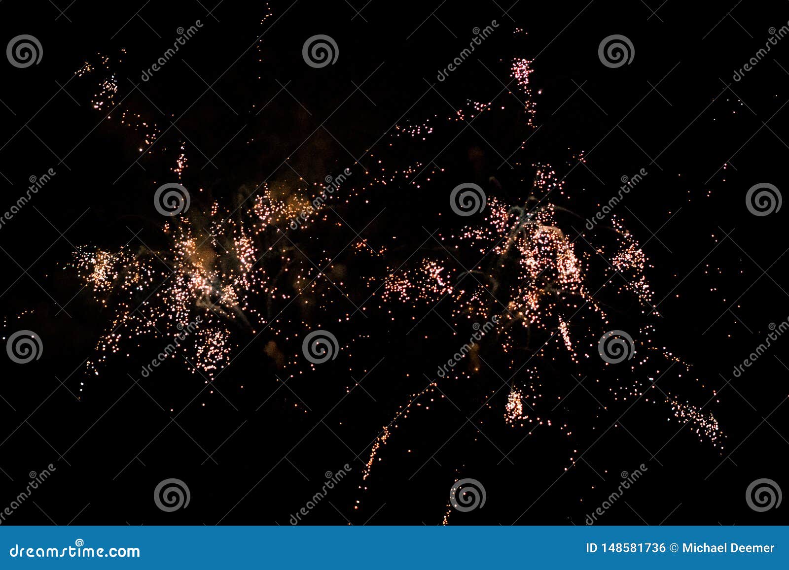 Crackling Fireworks Exploding during a Display Stock Photo - Image of ...