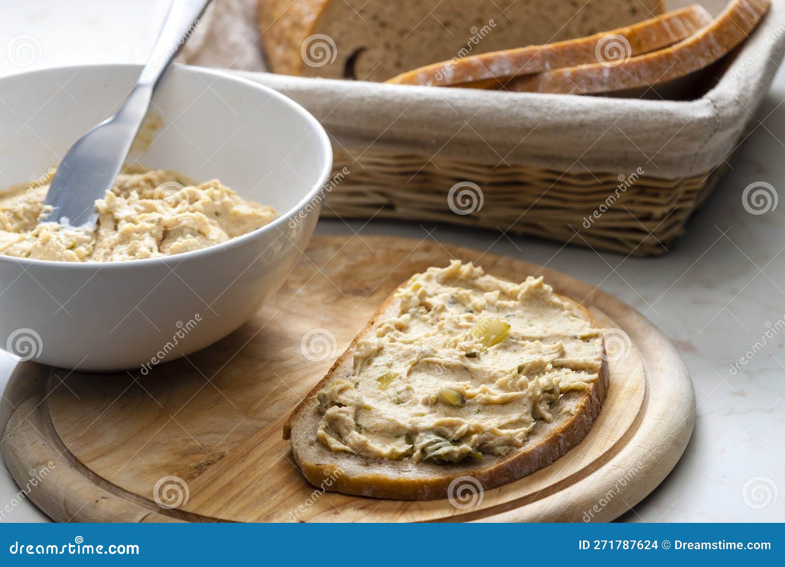 Cracklings Spread with Pickled Cucumber on Slice of Bread Stock Photo ...