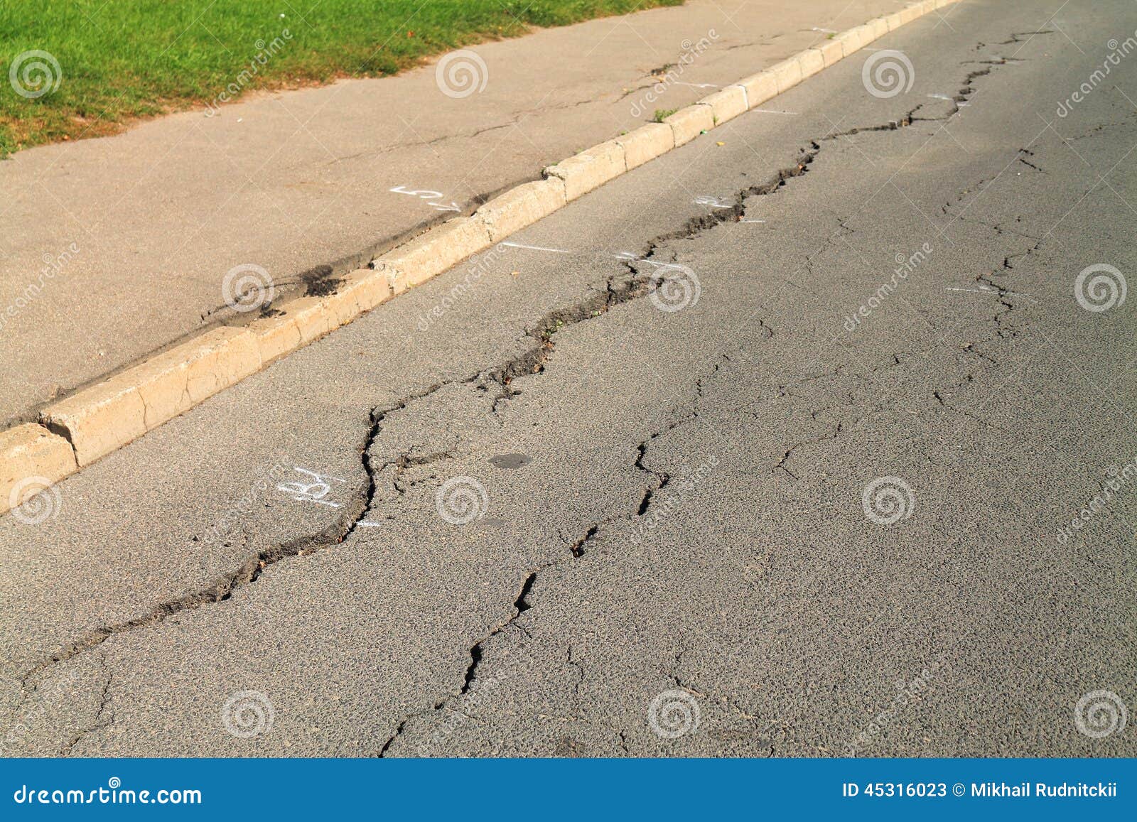 Cracks in the Asphalt Pavement Closeup Stock Image - Image of crushed ...