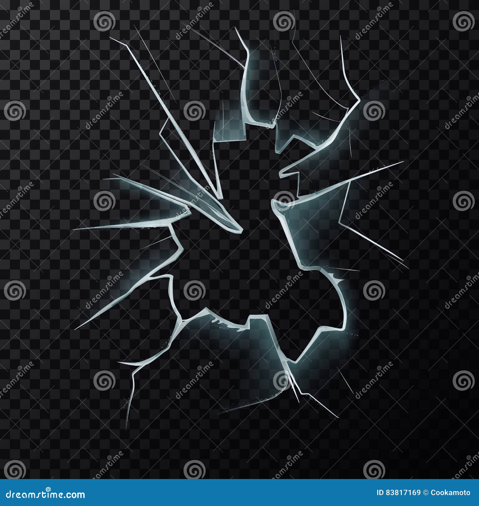Cracks on Broken Window with Cracks Stock Vector - Illustration of ...