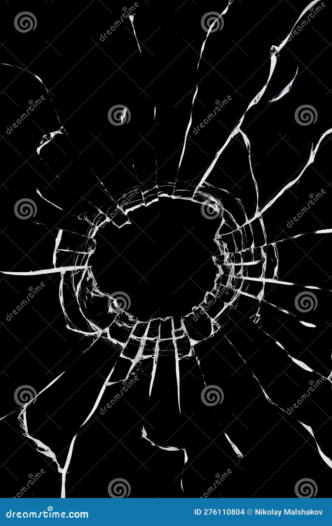 Cracks on a Broken Window. Texture of Broken Glass on a Black ...