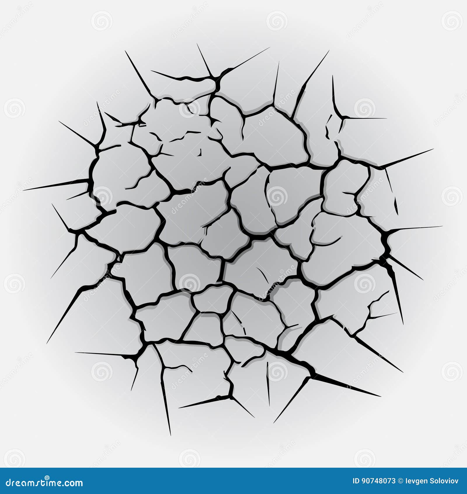 Cracks circle epicenter stock vector. Illustration of crash - 90748073