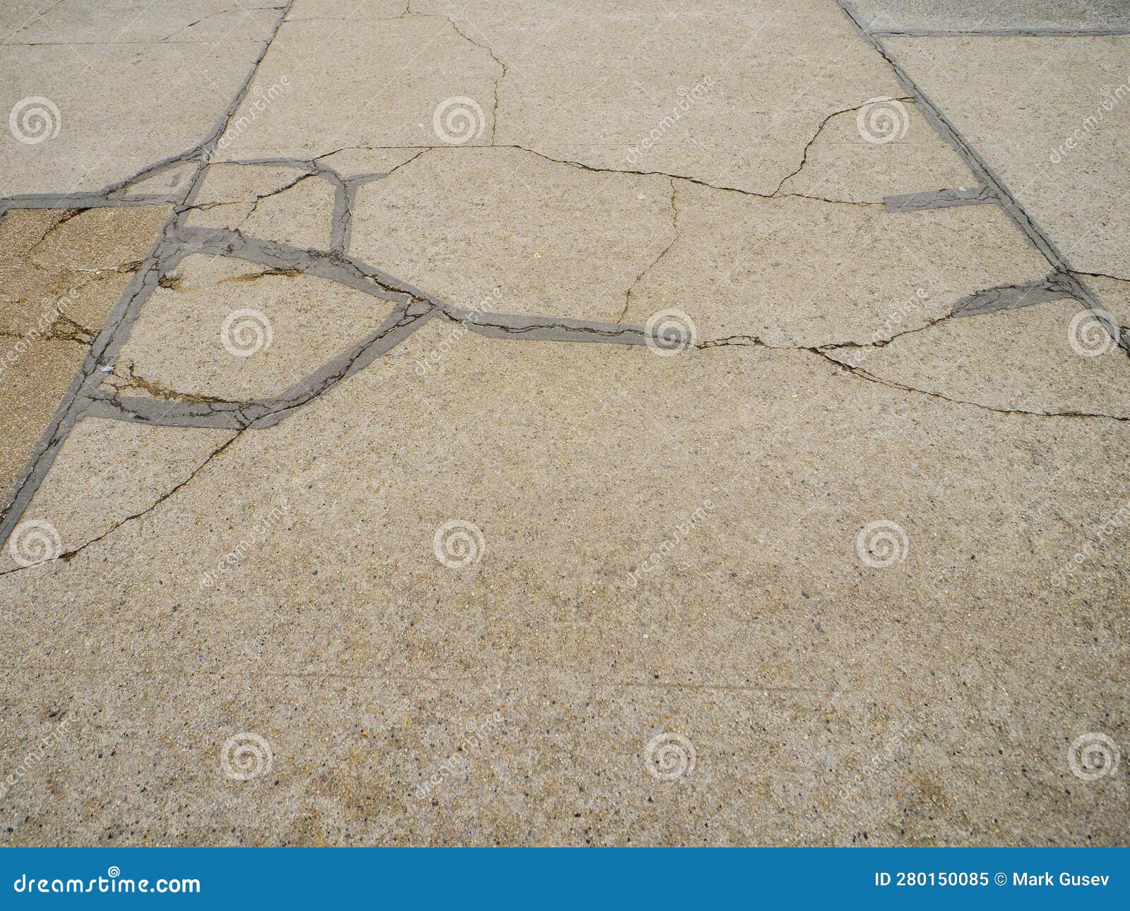 Cracks and Damage Surface of a Walking Path Due To Heavy Use or Poor ...