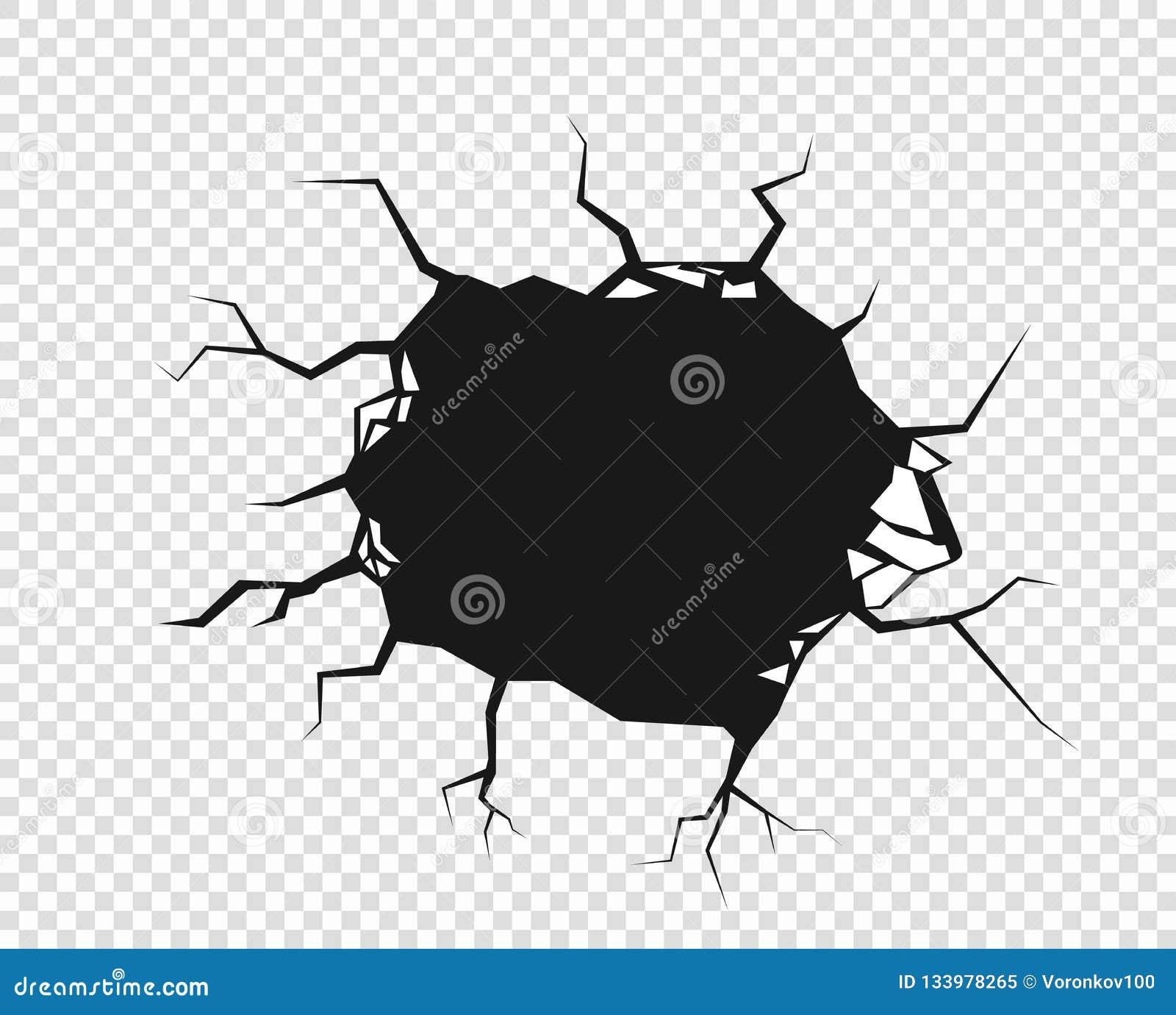 Cracks. the Destruction, the Abyss. Just Changing Color. Vector ...