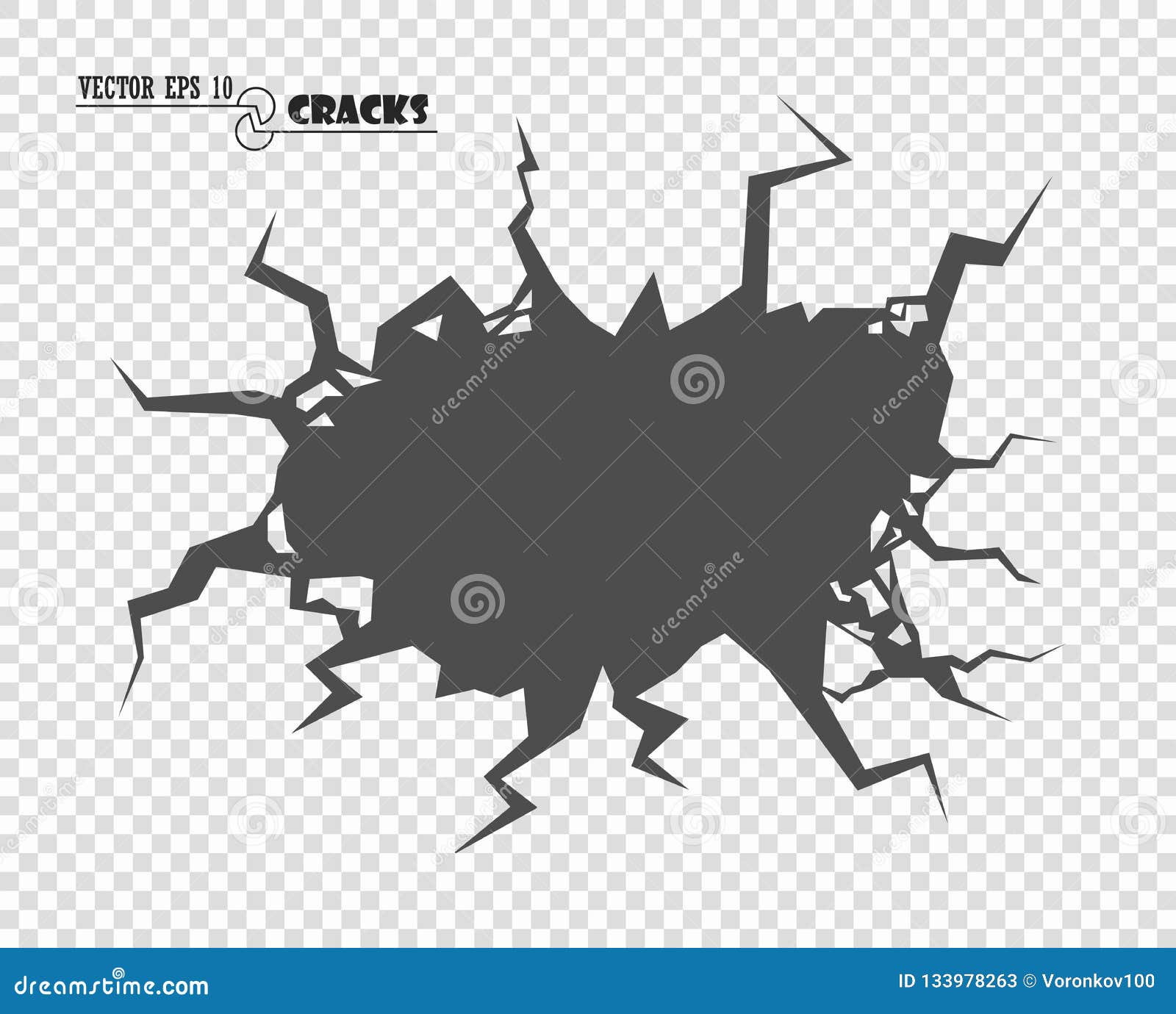 Cracks. the Destruction, the Abyss. Just Changing Color. Vector ...