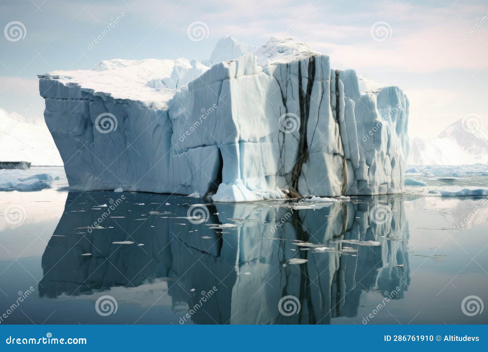 Cracks Forming Around Drilling Site on Iceberg Stock Photo - Image of ...