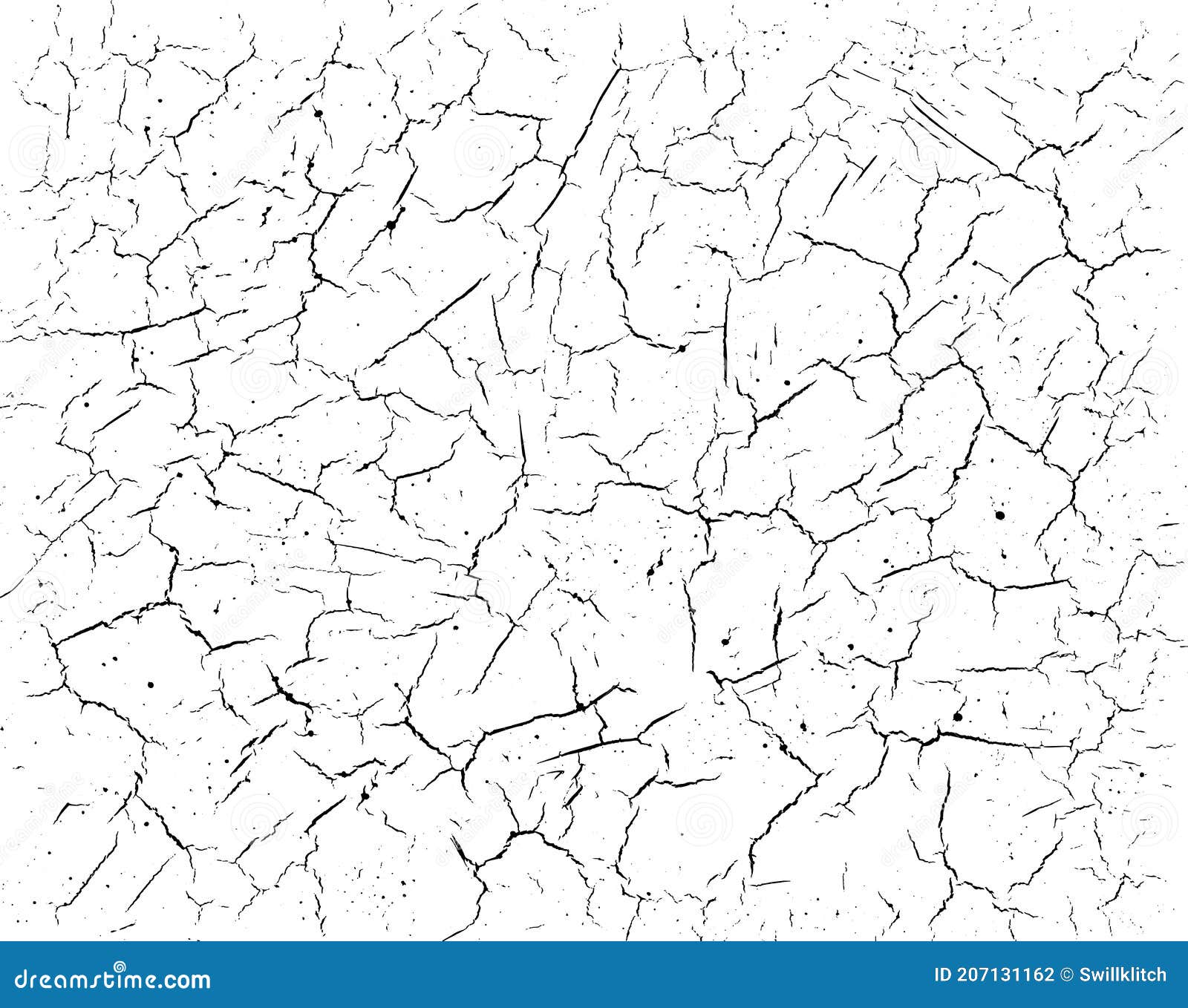 Cracks on the Ground Abstract Background or Element. Black and White ...