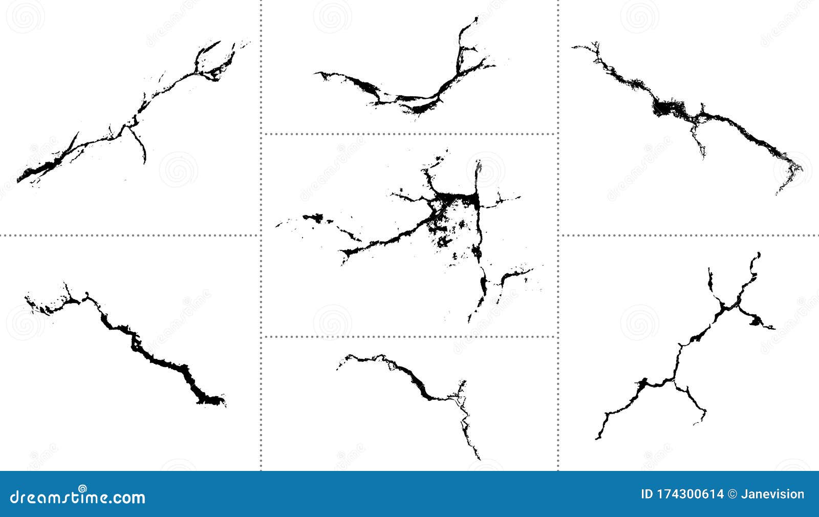 Cracks Isolated Vector Elements Stock Vector - Illustration of texture ...