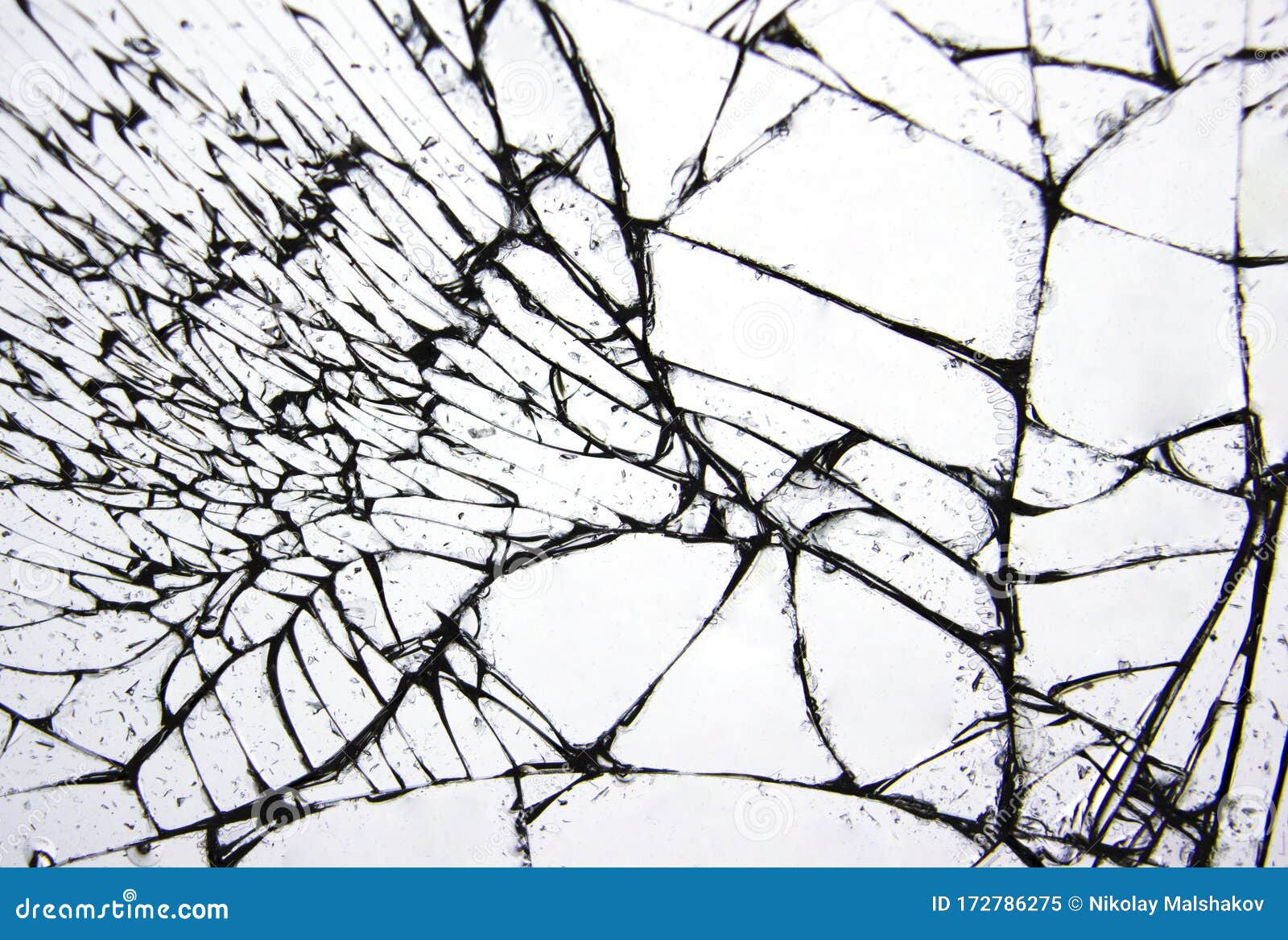 Cracks and Lines on Broken Glass from Impact. Stock Image - Image of ...