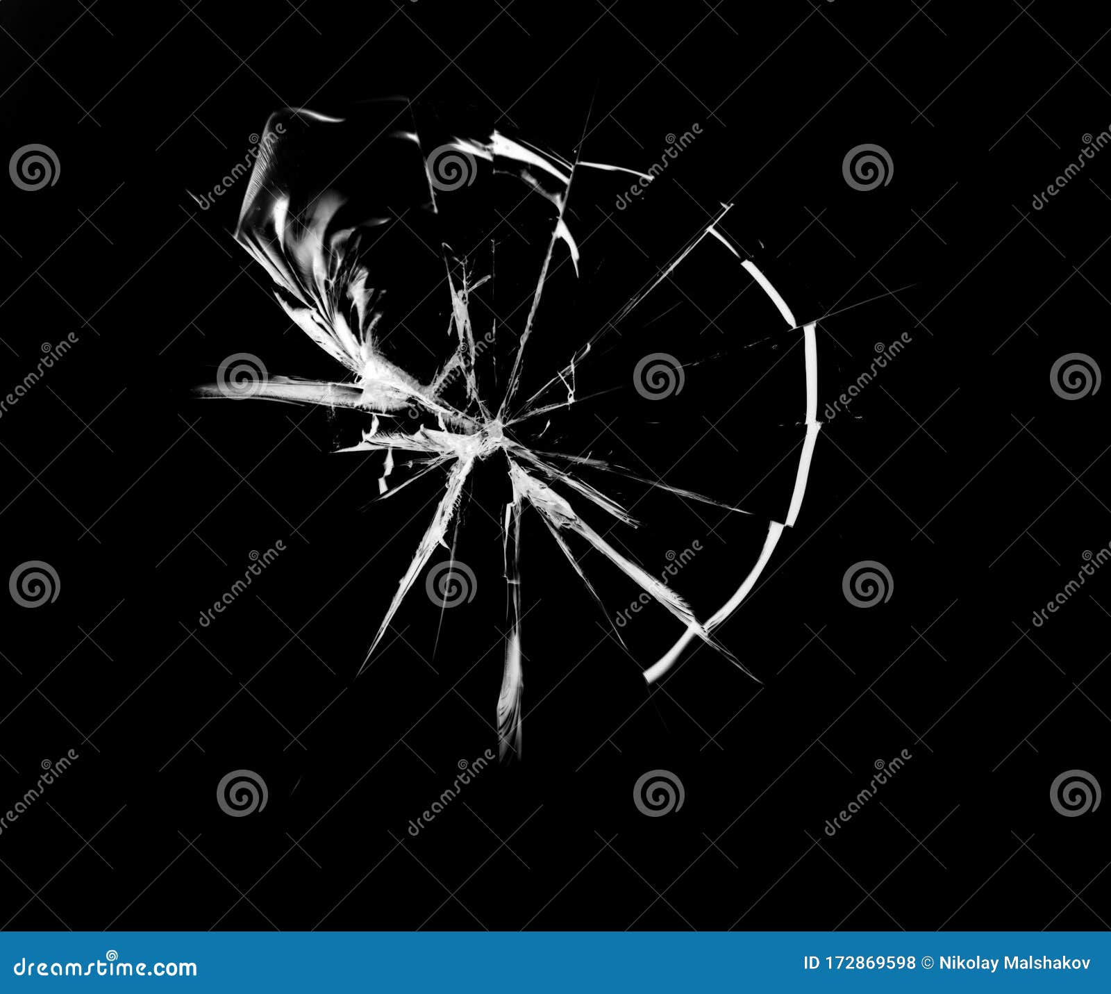 Cracks on Broken Glass from Stone Impact Abstraction of Broken ...