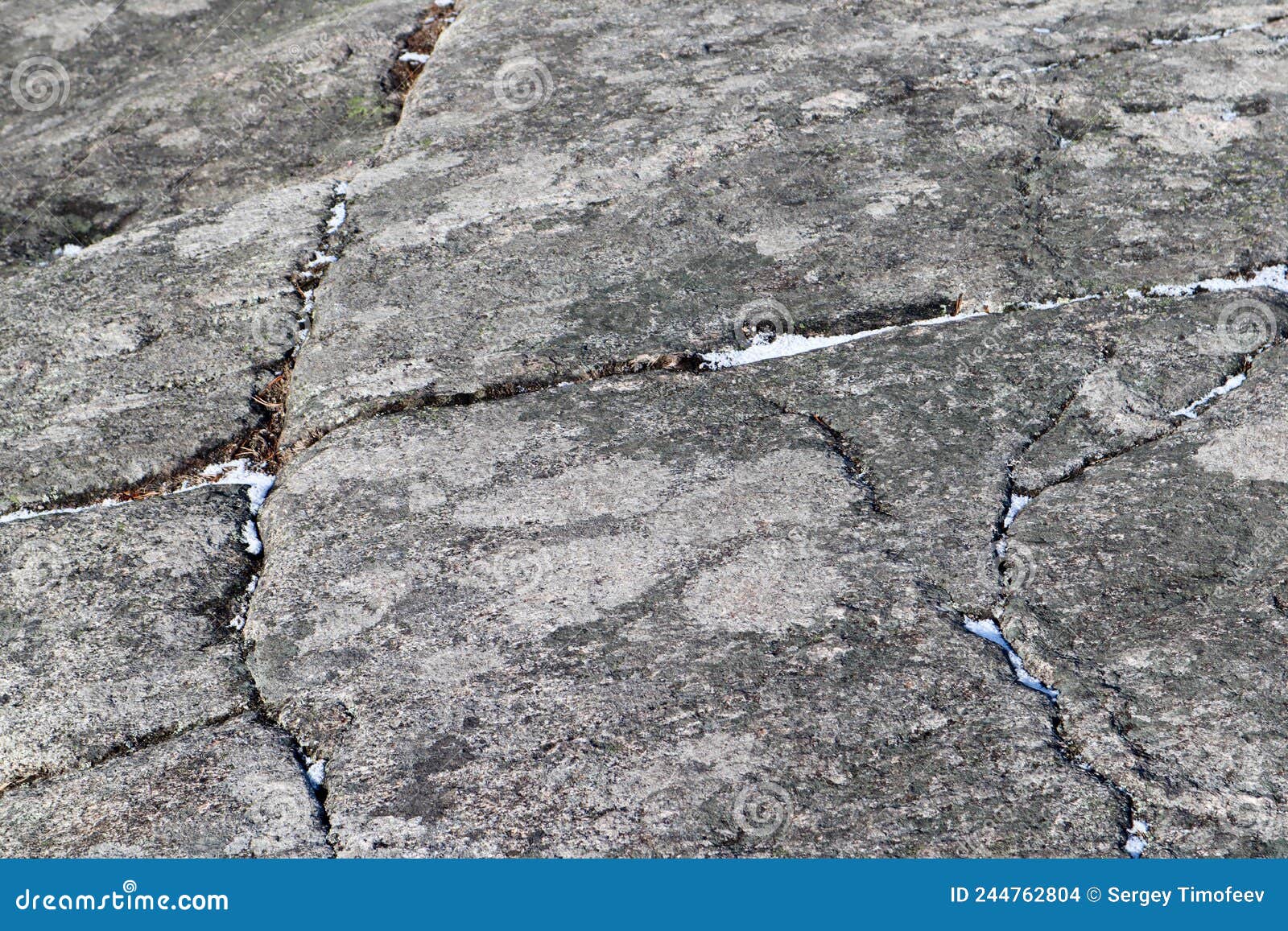 Cracks in Rocks Filled with Snow Close Up Stock Photo - Image of stone ...
