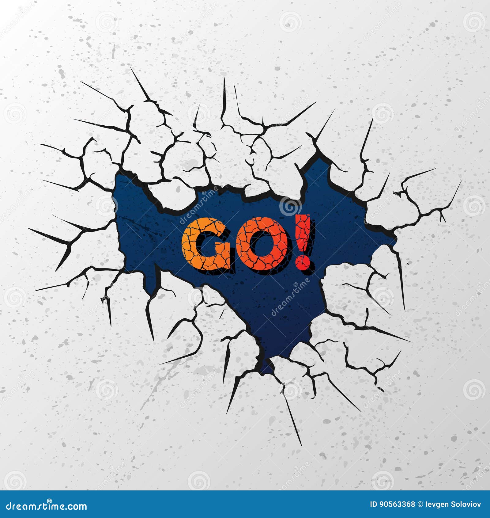 Cracks with slogan stock vector. Illustration of backgrounds - 90563368