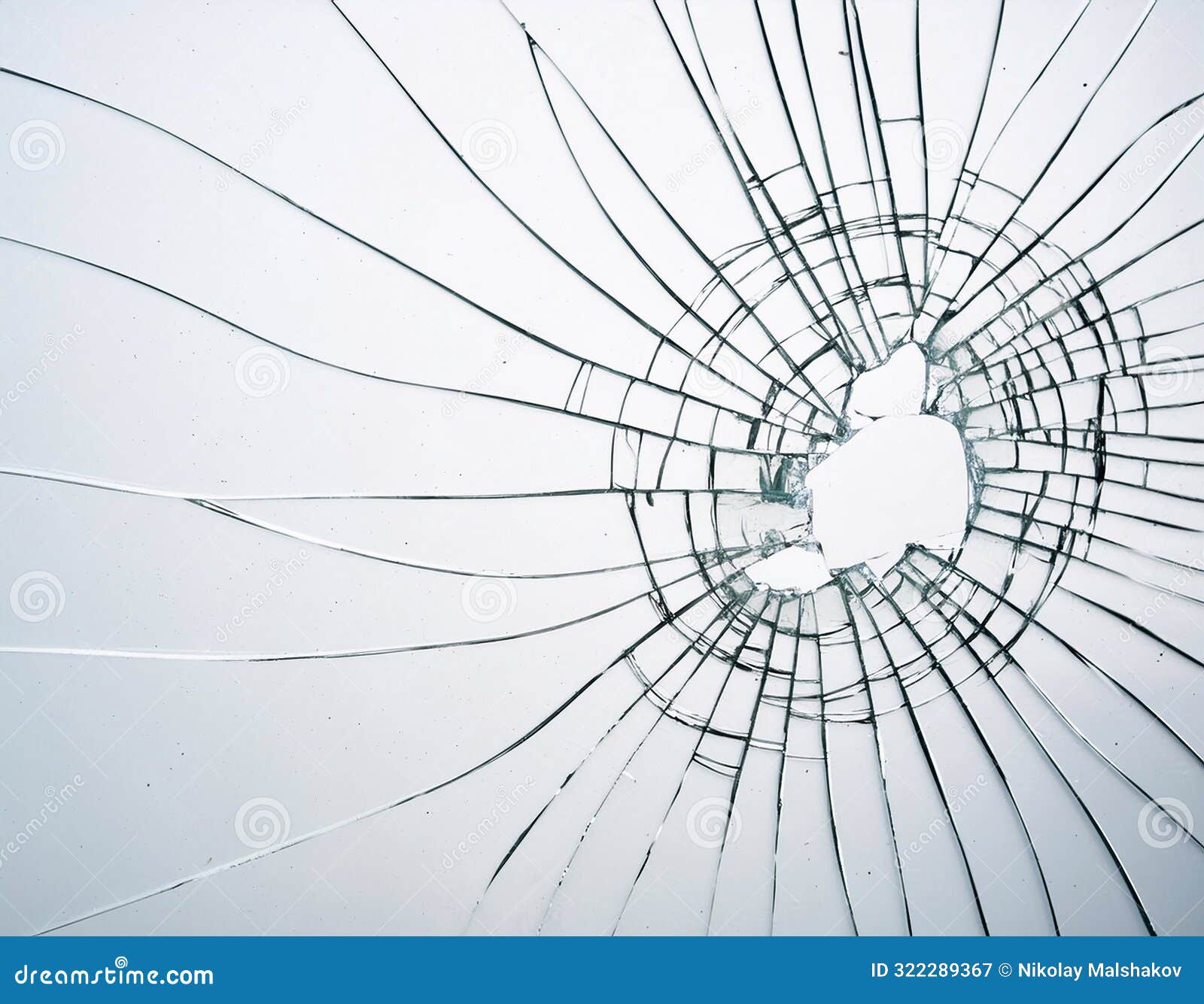 Cracks Radiating from a Central Break in a White Surface Stock ...