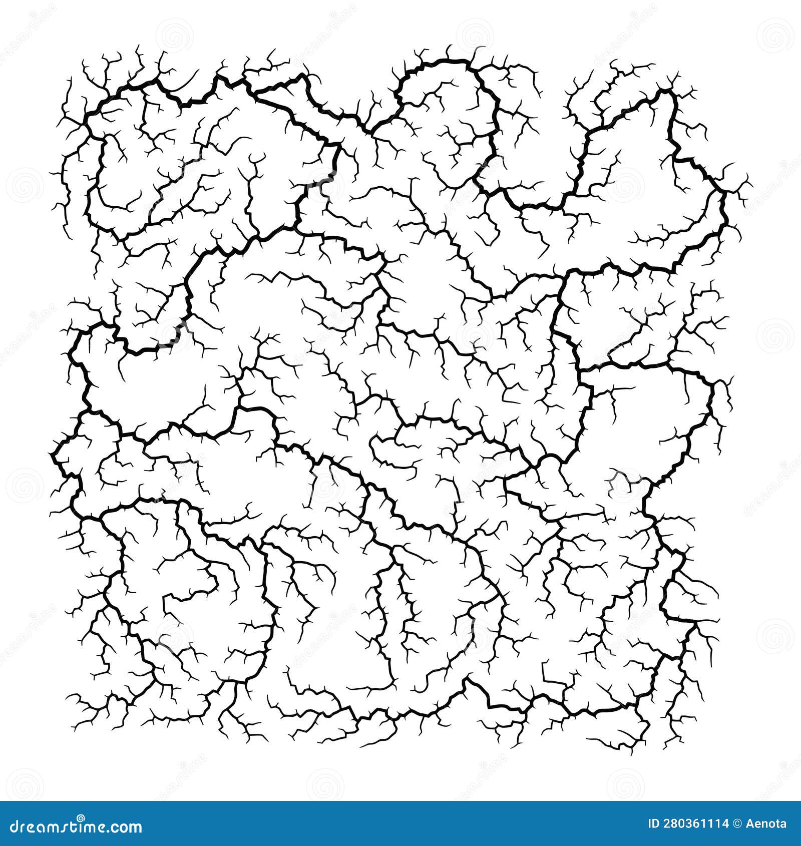Cracks Square for Design Project on Black - Vector Illustration Stock ...