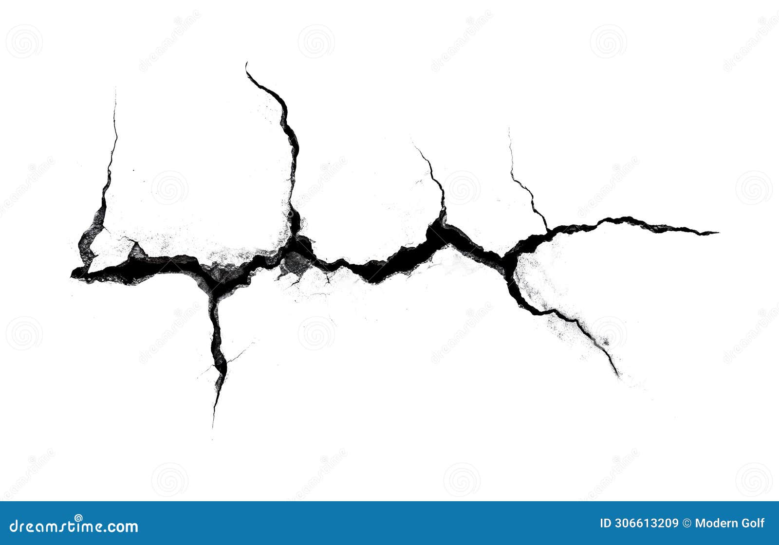 Cracks Texture Isolated on White Background . Stock Image - Image of ...