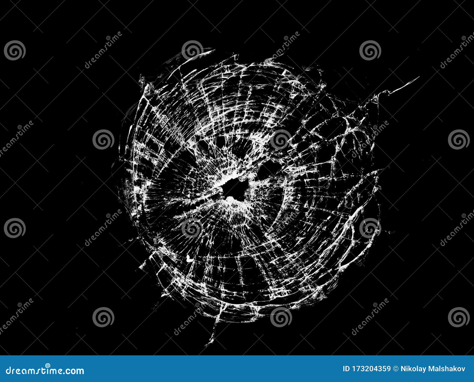 Cracks on the Windshield Glass of the Car. Texture Concept on Black ...