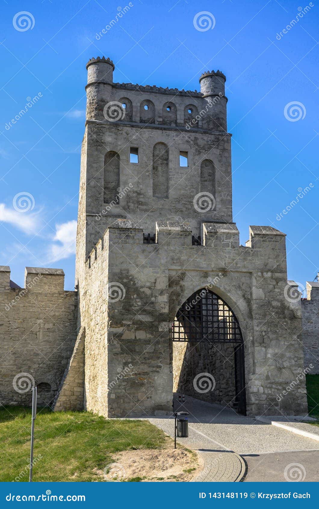The City Walls and the Cracow Gate, Szydlow, Poland Stock Image - Image ...