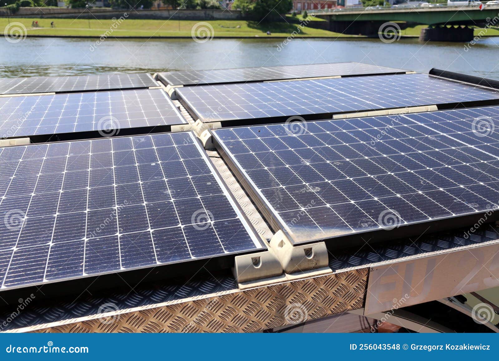 Solar Panels on Deck of the Ship Editorial Stock Photo - Image of cells ...